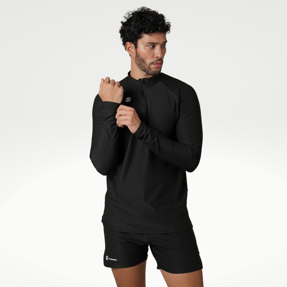 CORE Quarter Zipped Black – JG Sports Apparel